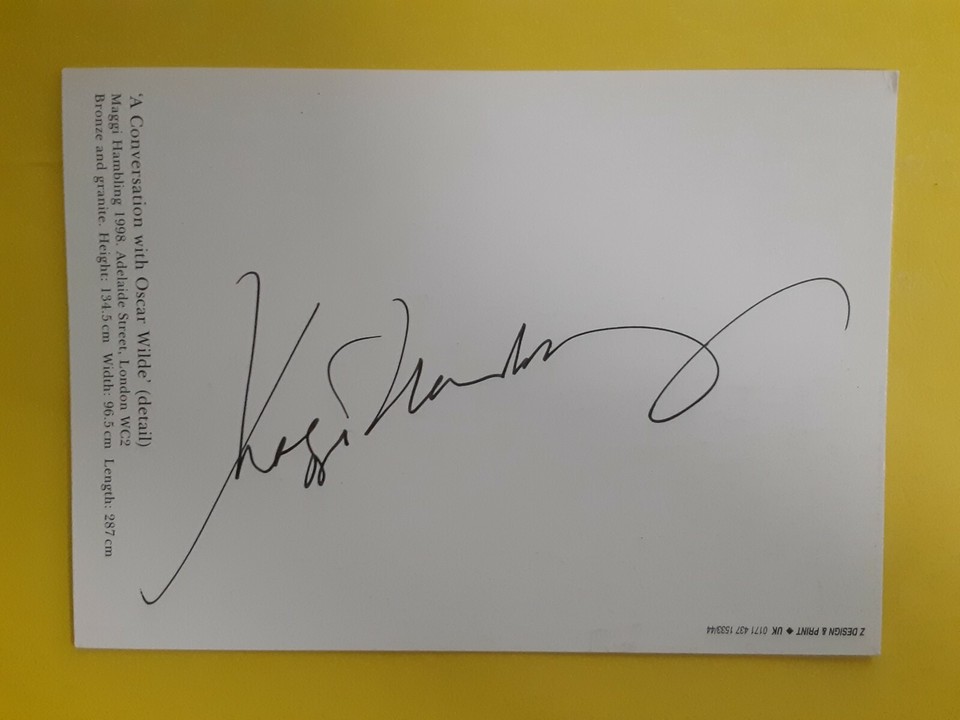 Maggi Hambling > SIGNED Gallery Card 4x6 "Oscar Wilde" RARE > FULL ...
