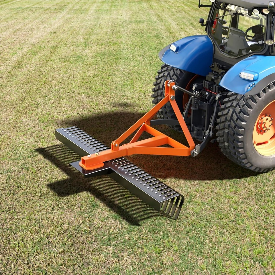 60'' 3 Point Landscape Rock Rake Fit For Category 1 Compact Tractors ...