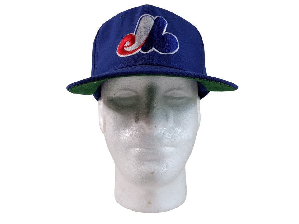 NOS VTG 90s Montreal Expos Plain Logo Blue MLB Baseball Snapback Hat | eBay