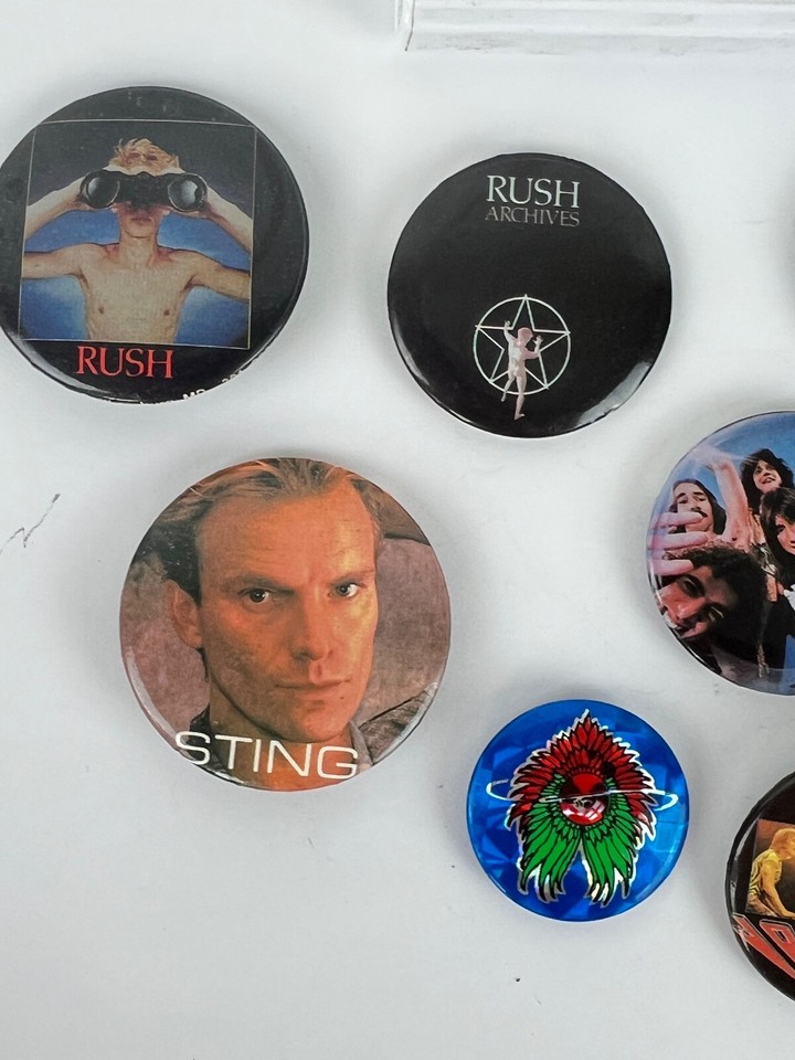 80s Lot Rock N Roll Music 10 Journey 2 Rush 1 Sting 2 Bonus Button ...