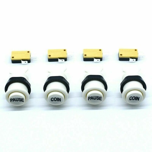 4pcs HAPP Style Arcade Game Push Buttons Start COIN Pause with ...