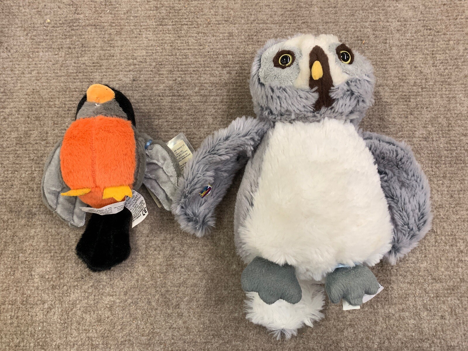 Webkinz Grey Owl & Lil Kinz Robin Used No Code Plush Stuffed Animal Toy ...