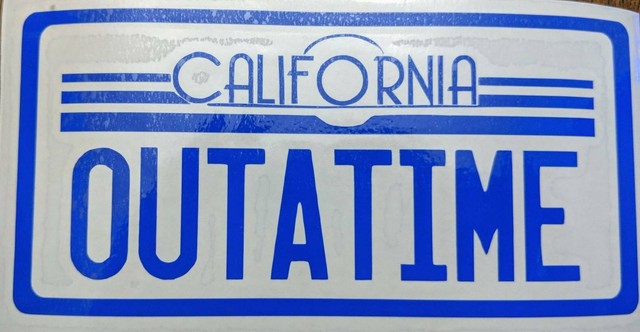 Back to the Future Inspired Delorean License Plate "OUTATIME" Vinyl ...