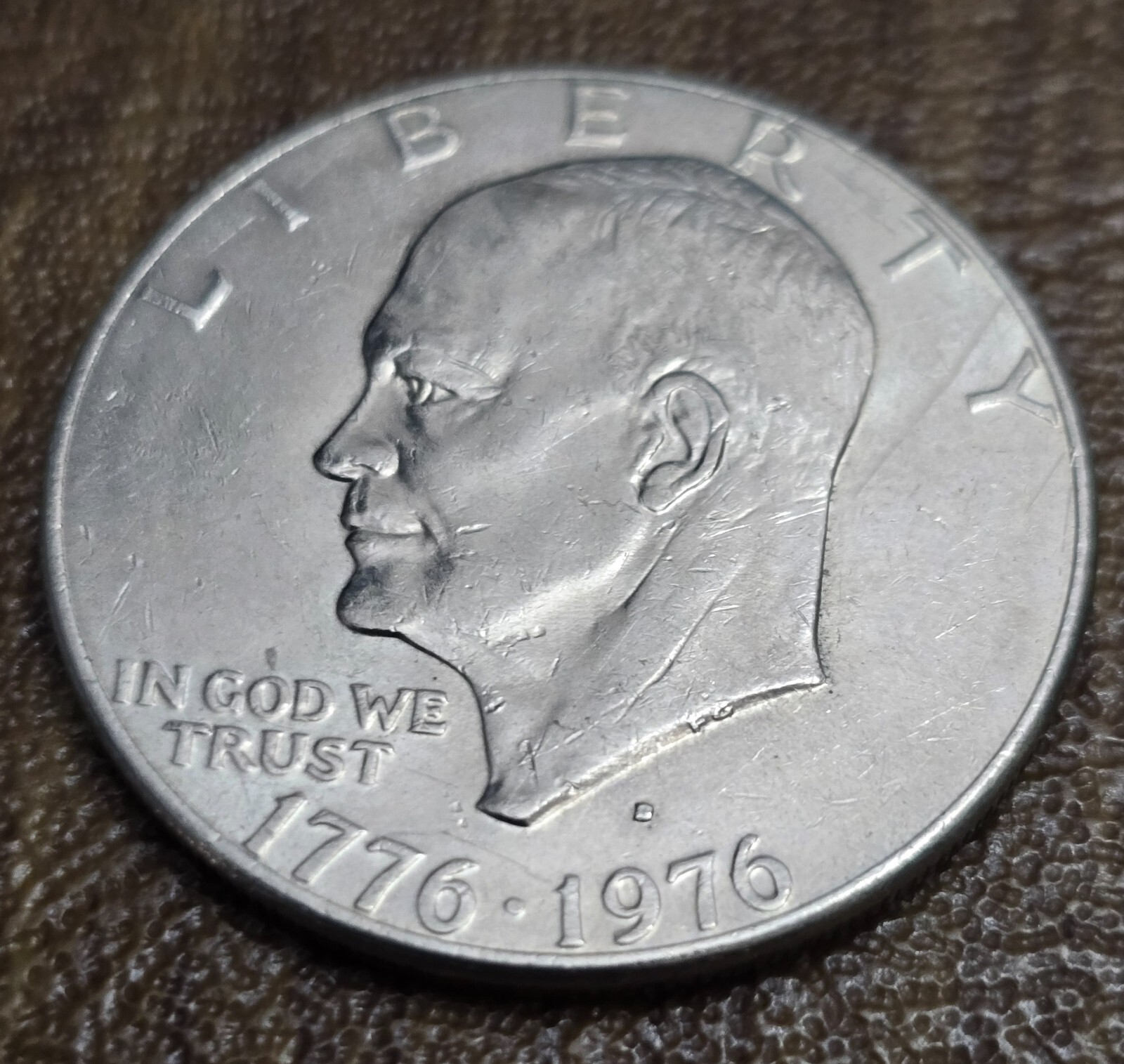 1776-1976 Eisenhower Bicentennial Dollar Bell Moon Coin Type 2 Filled D ...