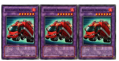 Yugioh - 3X Ambulance Rescueroid - Common - 1st Edition - POTD-EN035 ...