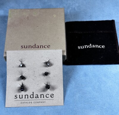 NEW Sundance Catalog Company Boho Sterling Silver 3 PRs Stud Pierced ...