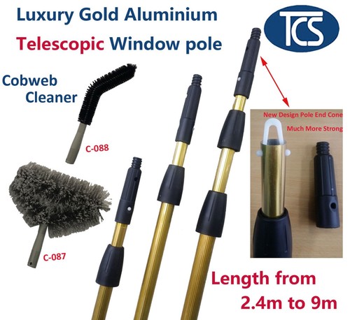 Cobweb Cleaner Attachment Tool w/ Aluminium Telescopic Extension Pole ...