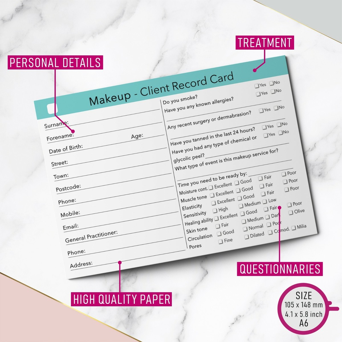 Makeup Client Card Template | Saubhaya Makeup