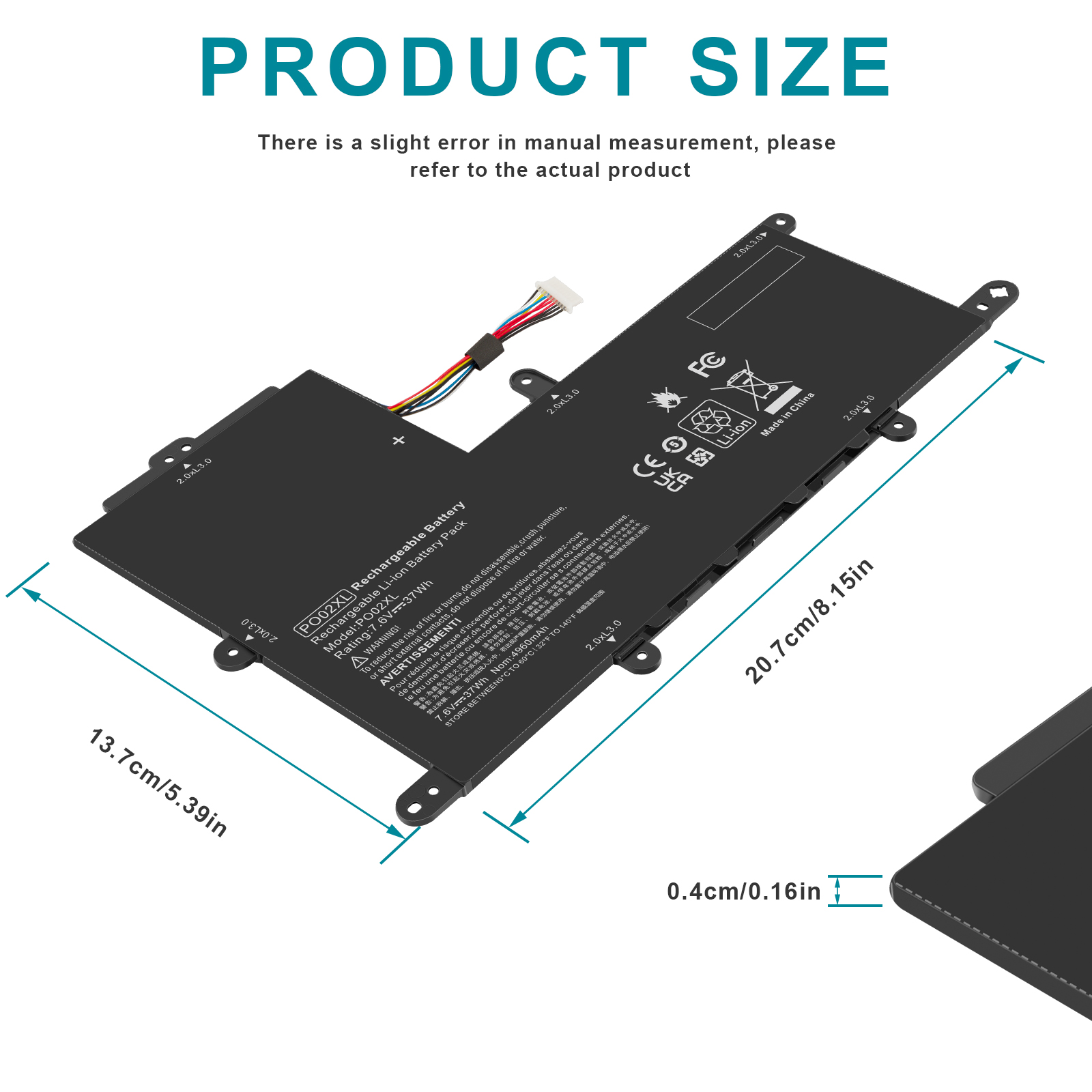PO02XL Laptop Battery for HP Stream 11-AH117WM 823908-1C1 823908-2C1 ...