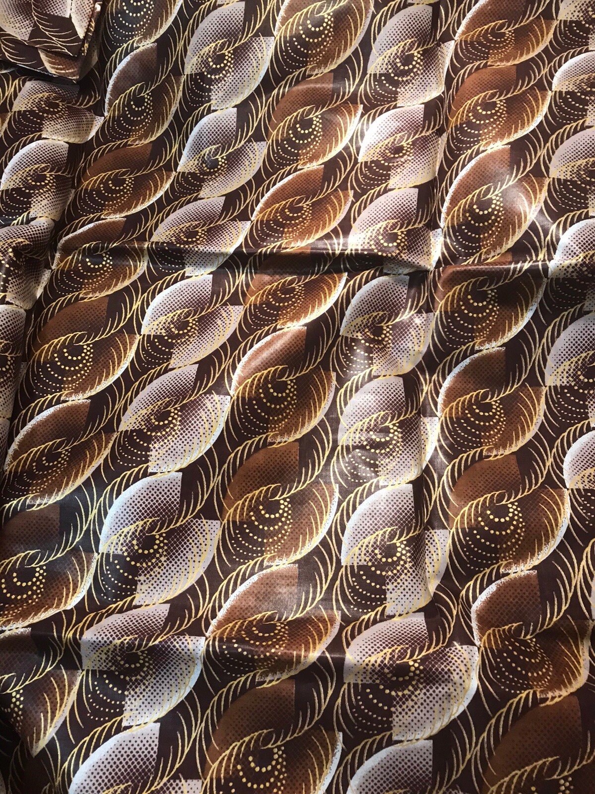 Gold And Coffee Ankara Java Wax Fabric Kitenge Print By The Half Yard ...