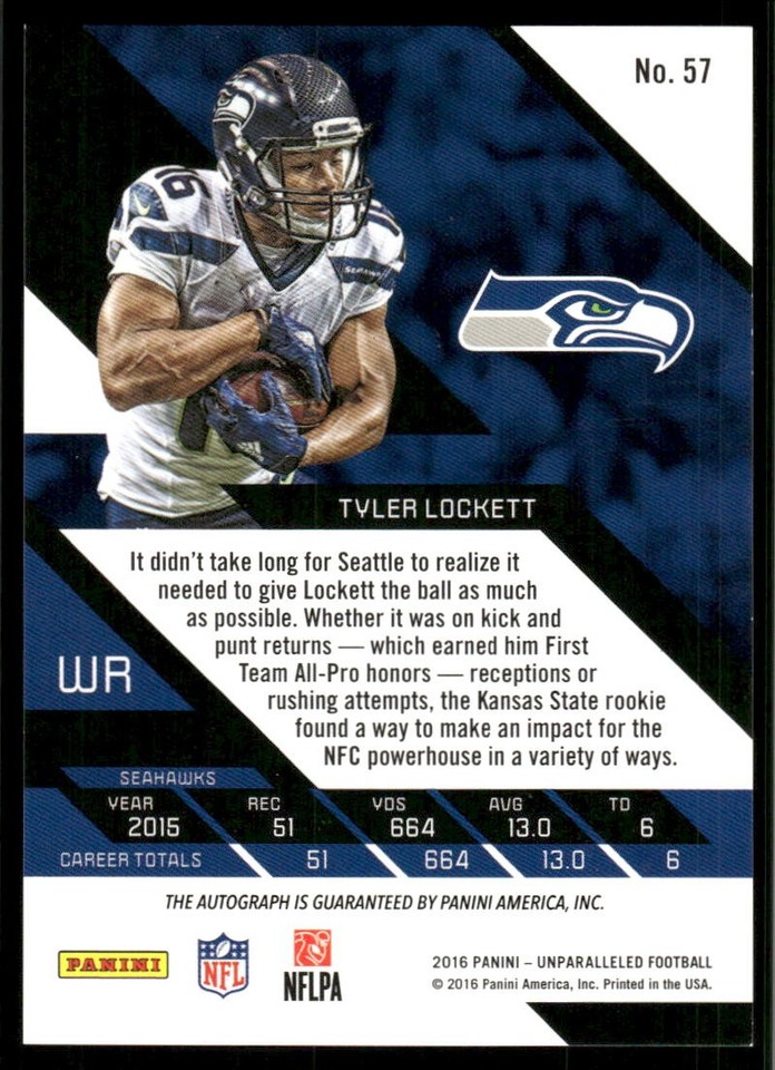 2016 Panini Unparalleled #57 Tyler Lockett Autographs Blue #/99 | eBay