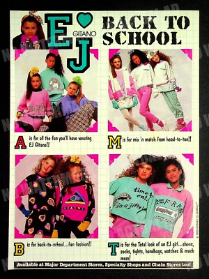EJ Gitano Girls Clothing 1988 Trade Print Magazine Ad Poster Apparel ...