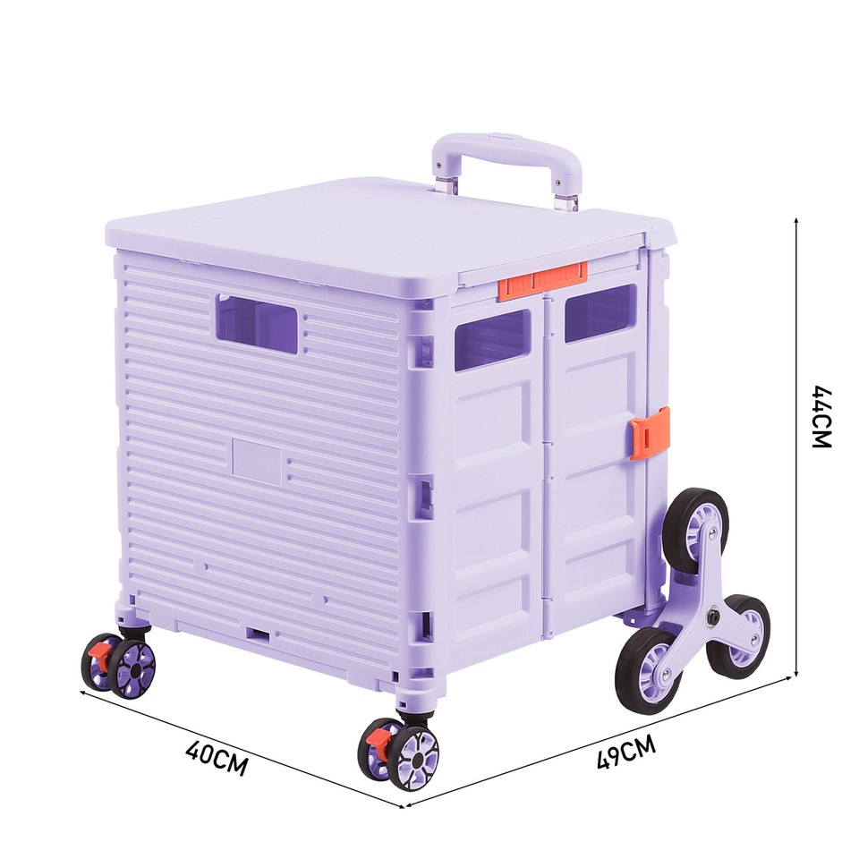 Foldable Trolley Crate Boot Cart Mobile Shopping Camping Picnic Storage ...