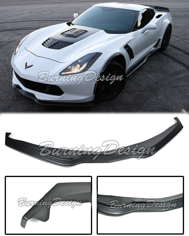For 14-up Corvette Z06 Z07 C7 ABS Plastic Front Lip splitter Extensions ...