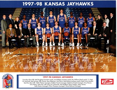 1997 1998 KANSAS JAYHAWKS 8.5X11 TEAM PHOTO BASKETBALL NCAA HOF USA | eBay