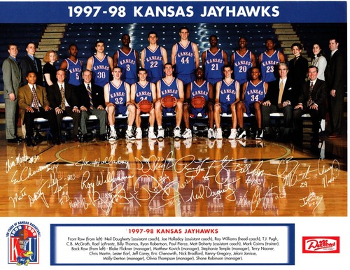 1997 1998 KANSAS JAYHAWKS 8.5X11 TEAM PHOTO BASKETBALL NCAA HOF USA | eBay