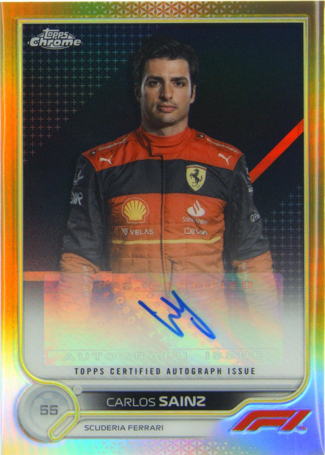 2022 Topps Chrome Formula 1 - Autographs Carlos Sainz #CAC-CS Gold ...