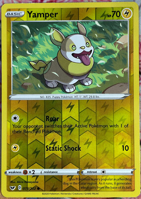 Pokemon TCG - Yamper Reverse Holo - 073/202 - Sword & Shield Base | eBay