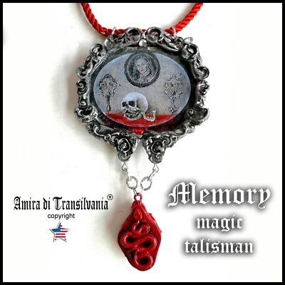 Woman Necklace Charm Pendant Amulet Memorial Gothic Jewelry Magic Lucky ...