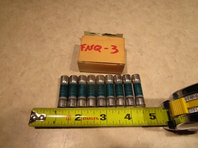 LOT OF 9 BUSSMANN TRON FNQ-3, 3A, 500V, TIME DELAY FUSES, S0013 | eBay