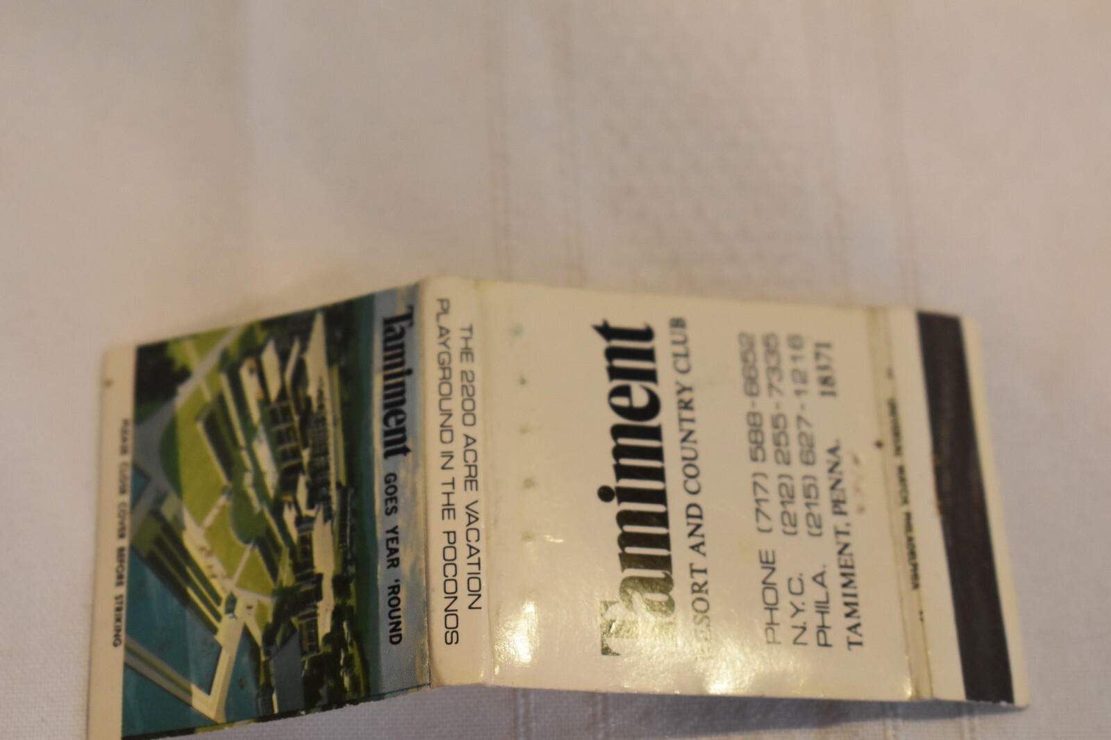 Tamiment Resort and Country Club Pennsylvania 30 Strike Matchbook Cover ...
