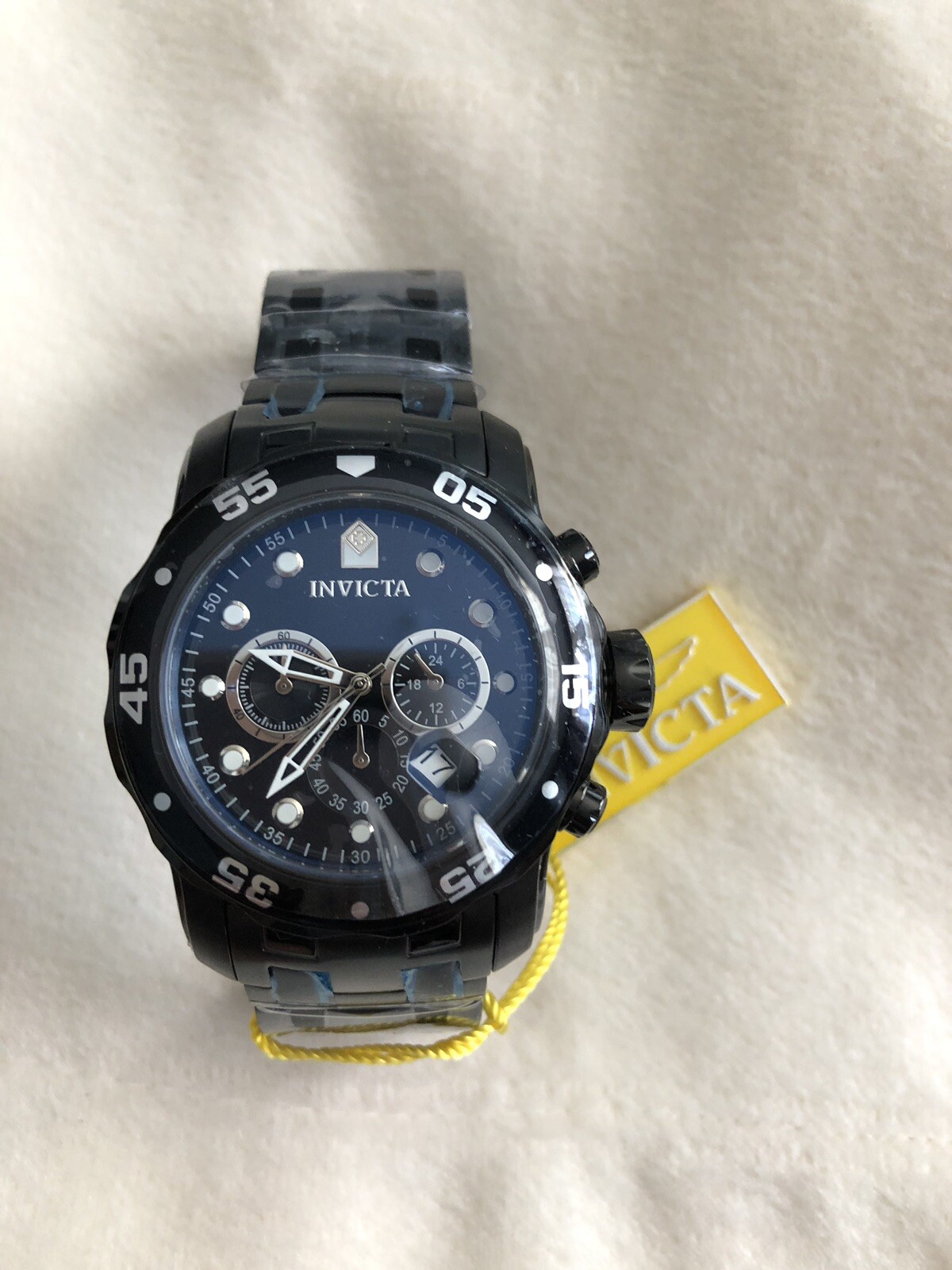 Invicta Pro Diver Scuba 0076 Men's Black Stainless Chronograph Watch ...
