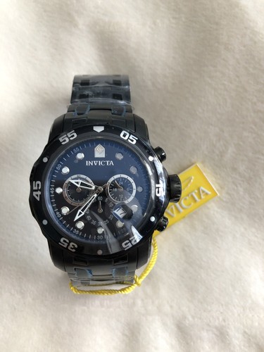 Invicta Pro Diver Scuba 0076 Men's Black Stainless Chronograph Watch ...