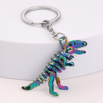1PC Alloy Colorful Skeleton Dinosaur Key Chain Holiday Gift Pendant Key ...