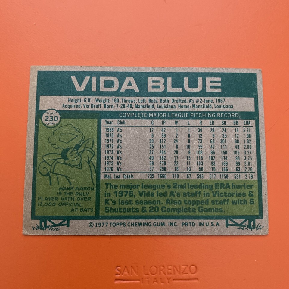 1977 Topps Baseball Card #230 Vida Blue Oakland A's VG+ | eBay