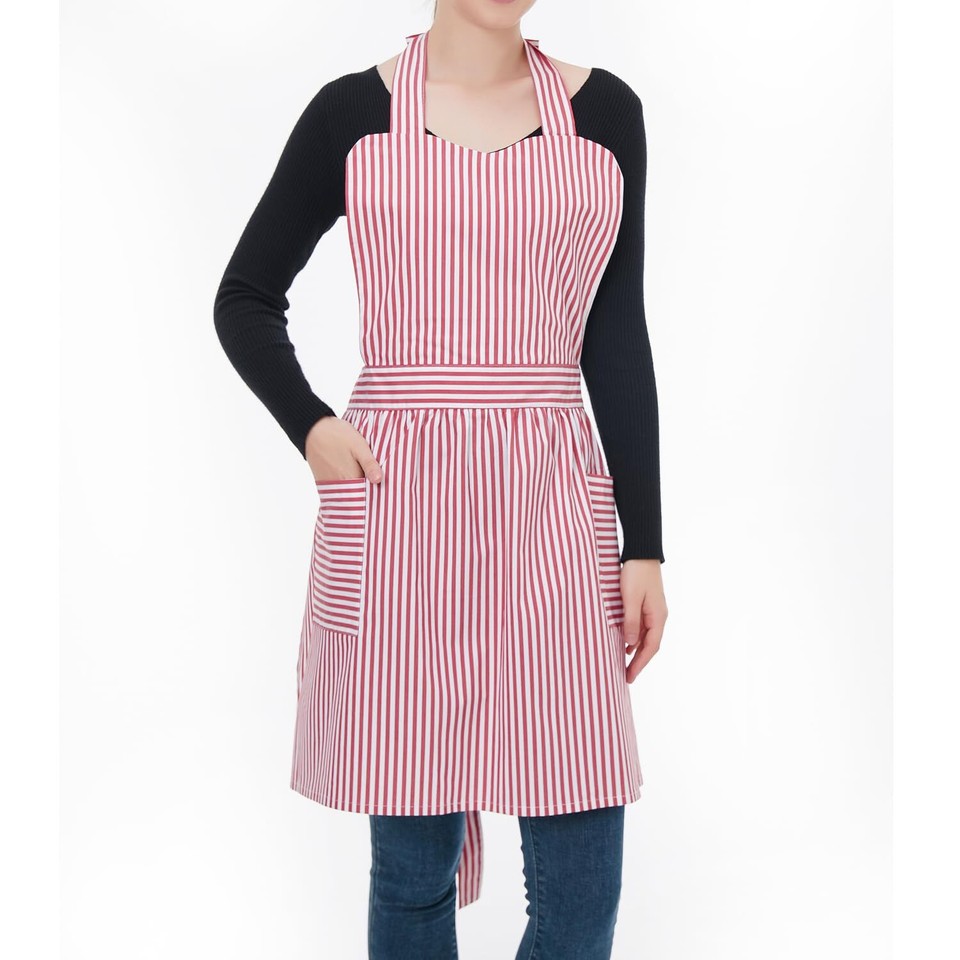 Cotton Aprons for Women with Pockets Soft Stripe Aprons Perfect for ...