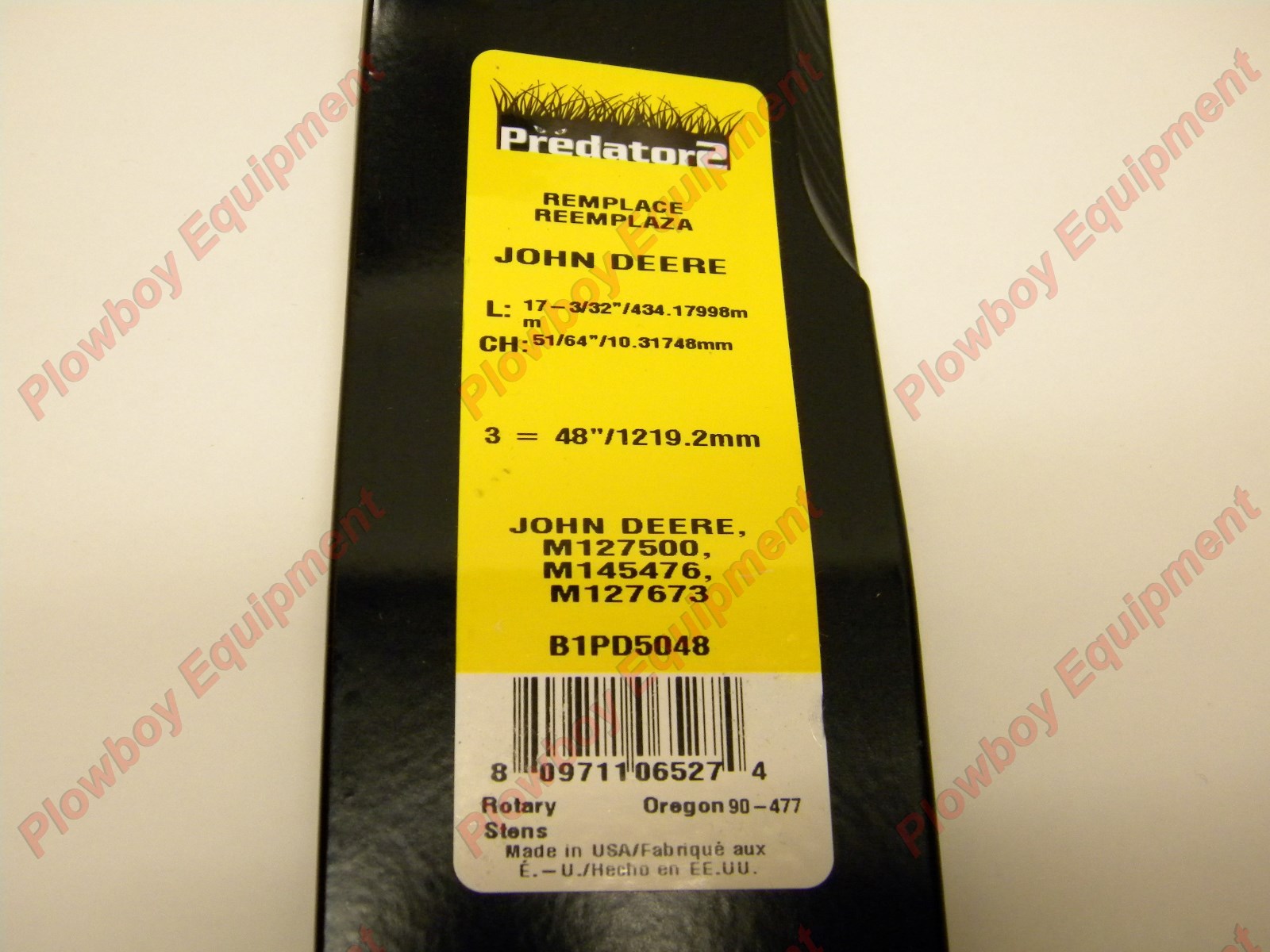 3 48" Deck Mulching Blades for John Deere Mowers M127500 M127673 ...