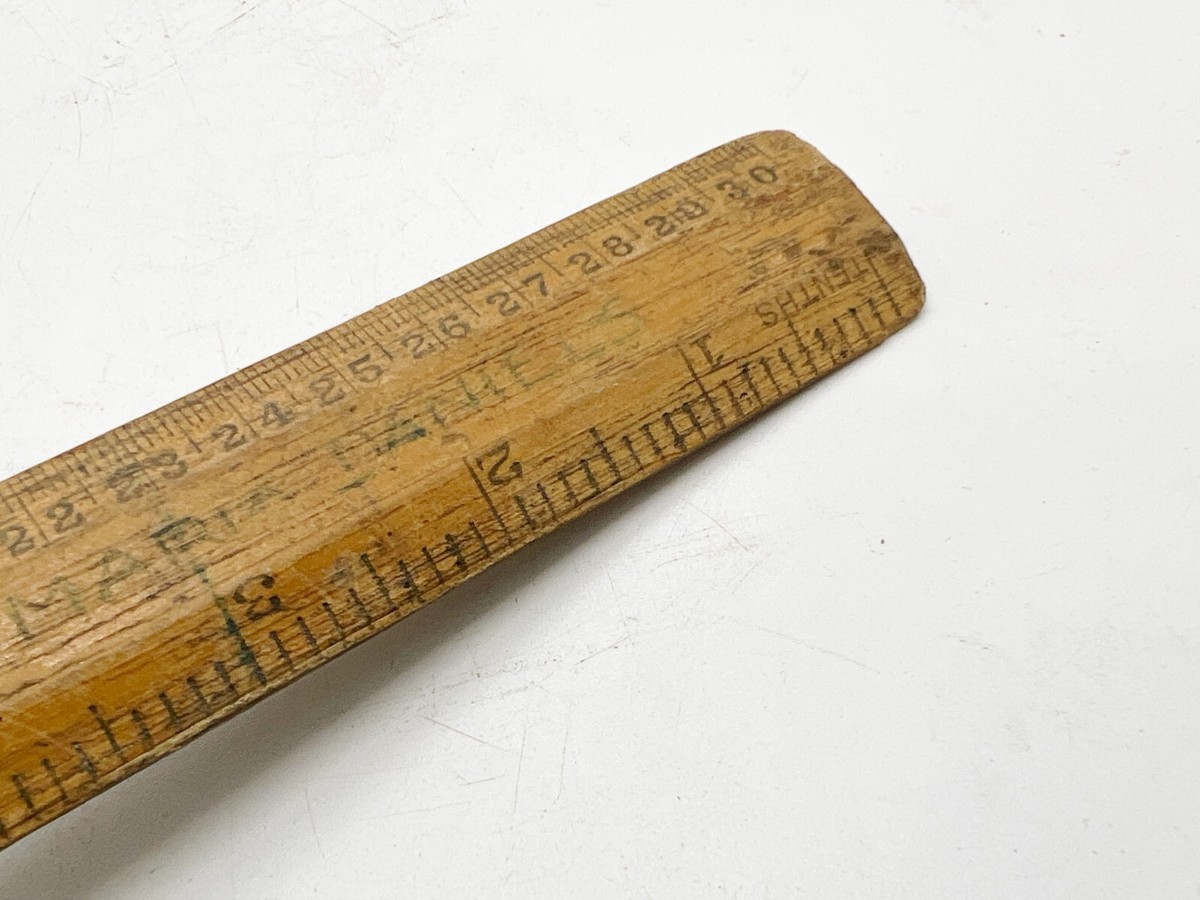 Vintage Wooden Ruler Yard Old Ruler Inches Photos, Images & Pictures