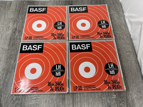 (4) BASF LP35 Long Play Tape Reel 7" 1800 Ft Brand New Sealed German ...