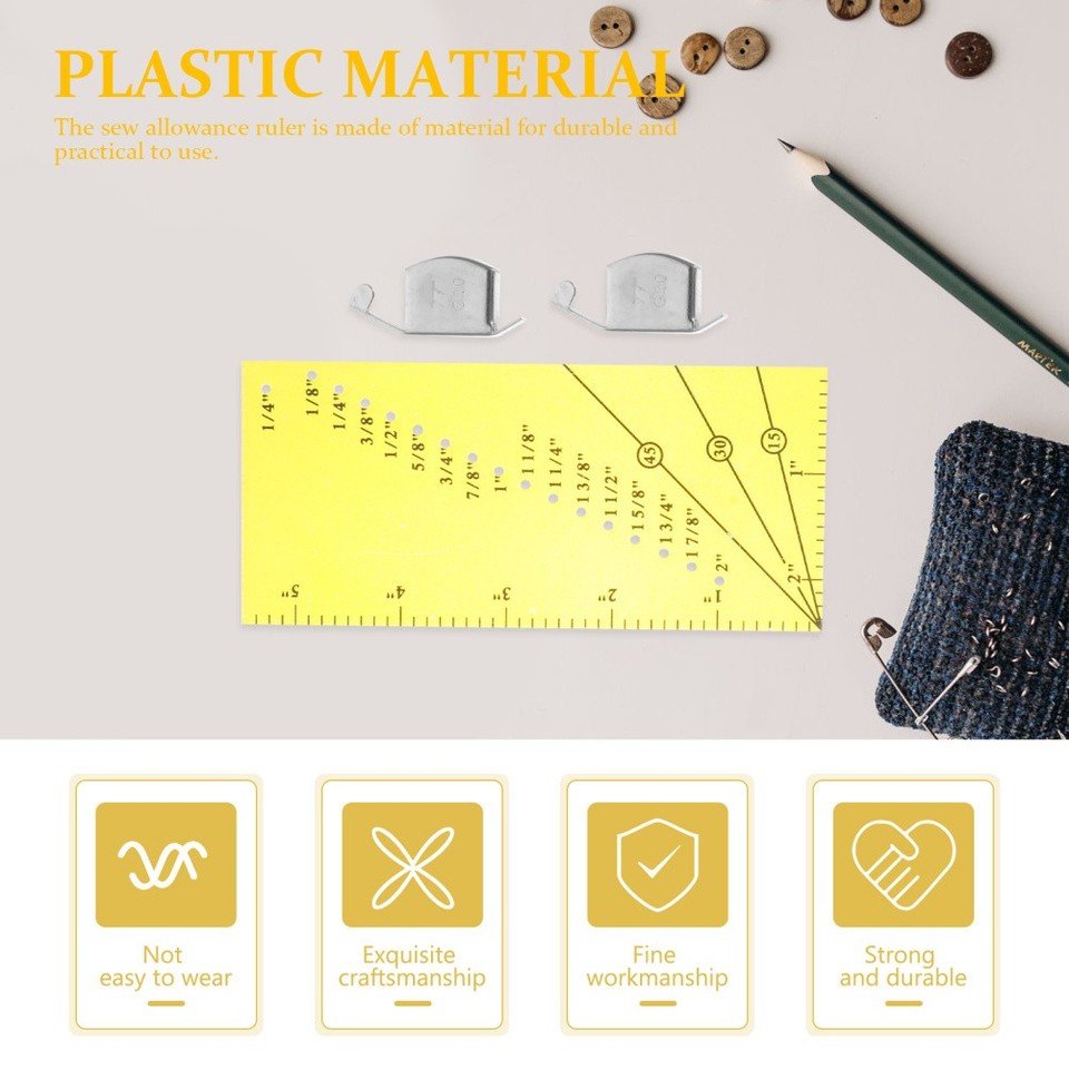 Patchwork Quilting Ruler Plastic Seam Allowance Measuring Tool for ...