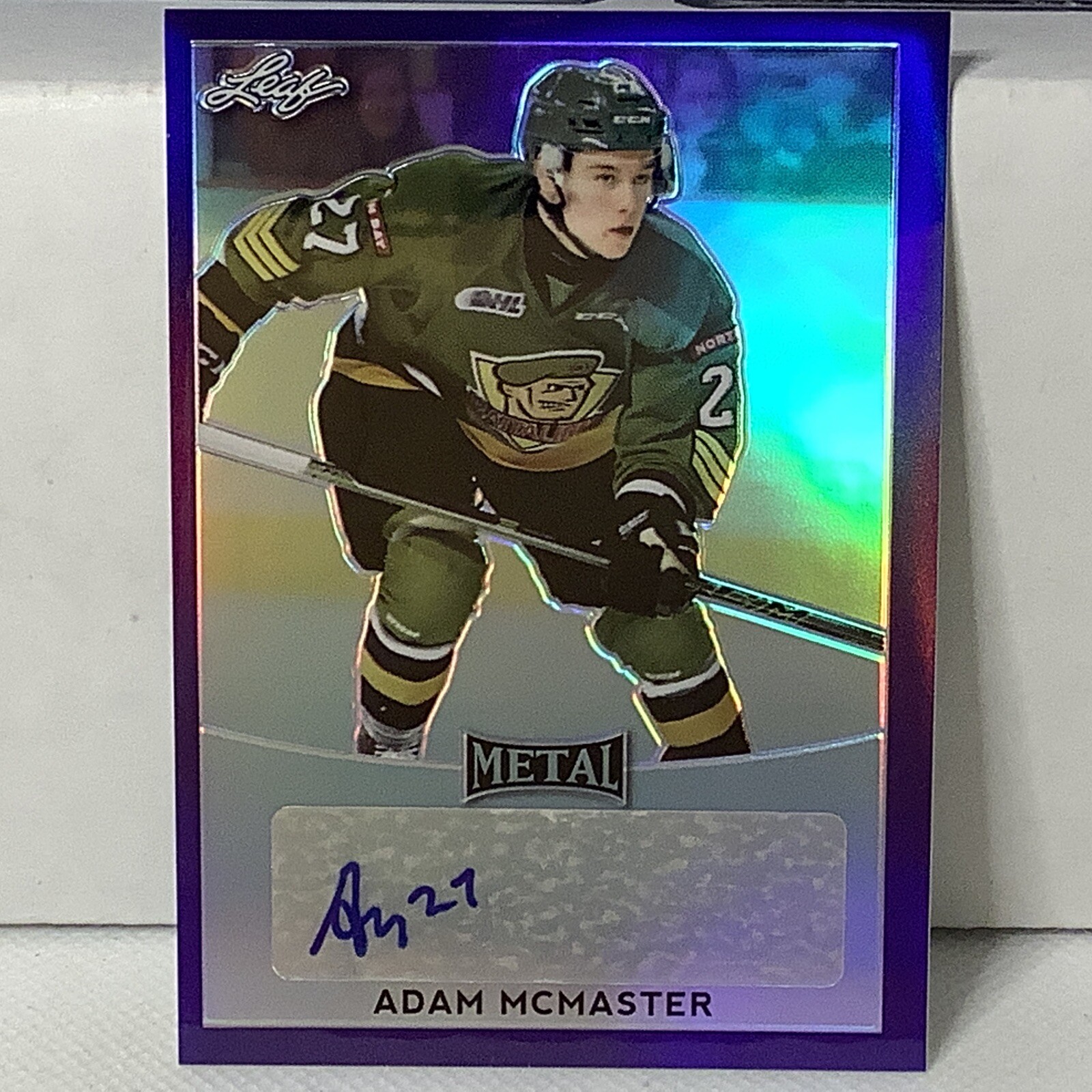 2017 Leaf Metal Purple Adam McMaster ROOKIE Auto 3/15 Battalion XQ | eBay