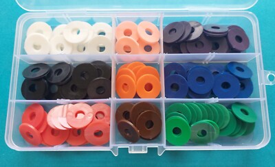 Multi-Coloured Nylon Plastic M6 Repair / Large Washers 150pcs Boxed Set ...