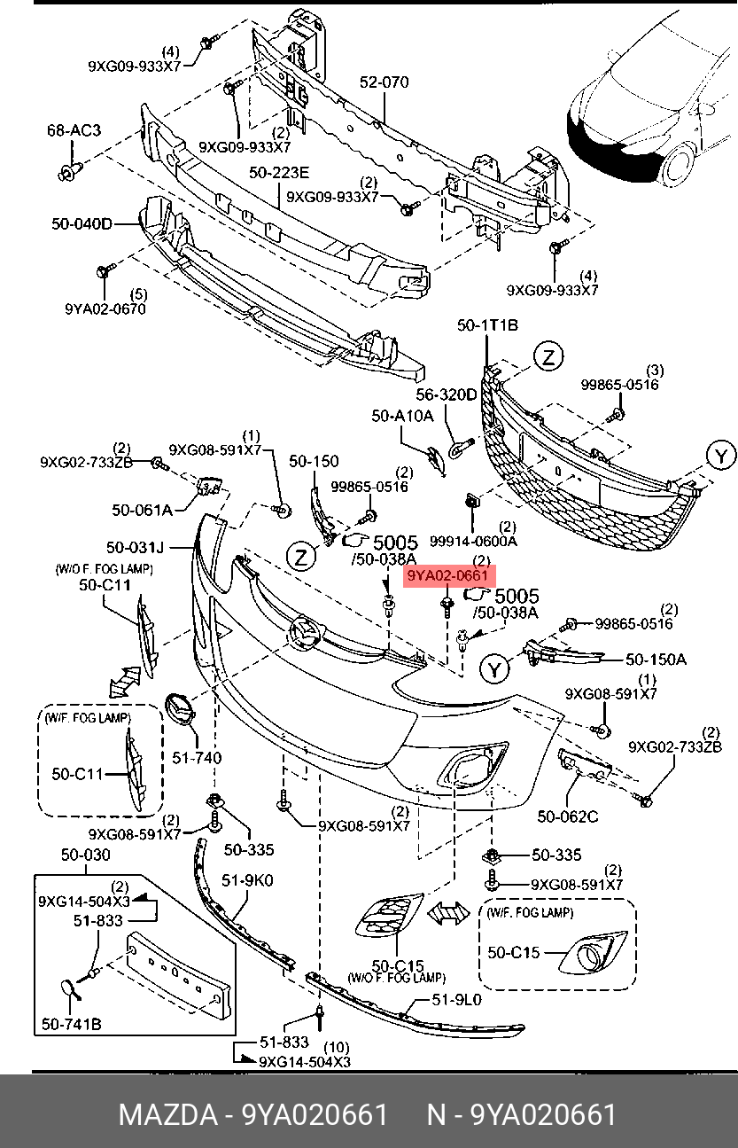 Genuine OE Bolt 9YA020661 For Mazda 9YA02-0661 | eBay