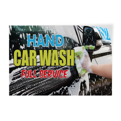 Decal Stickers Hand Car Wash Full Service Vinyl Store Sign Label ...