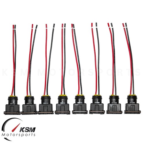 8 x EV1 OBD1 Fuel Injector Connectors Plugs Wiring Clips Pigtails fit ...
