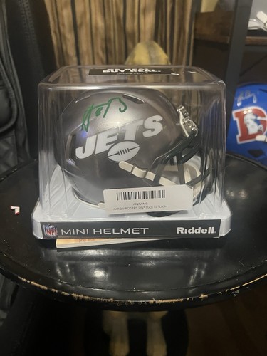 AARON RODGERS Autographed Flash Fanatics Certified Jets Mini Helmet | eBay