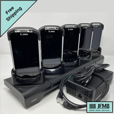 Lot of 5 Zebra TC70 Mobile Barcode Scanner With Cradle Android 4 KitKat ...