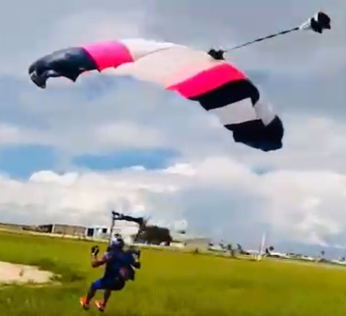 SKYDIVE CANOPY (PARACHUTE): Pilot 117 White/Pink/Navy Blue in Great ...