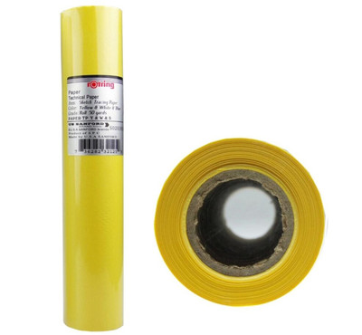 4 Transparent Yellow Tracing Paper Roll For Artist Sketch Copy Drafting ...