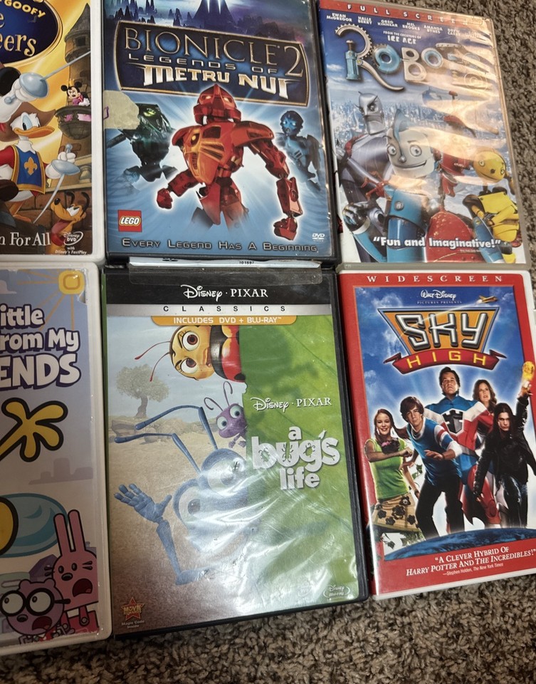 Kid Movie Lot (robots, Sesame Street, A Bugs Life, Nick Jr, Walt Disney ...
