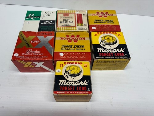 EMPTY LOT Shotgun Shell Boxes, great color, lot of 7! Winchester ...