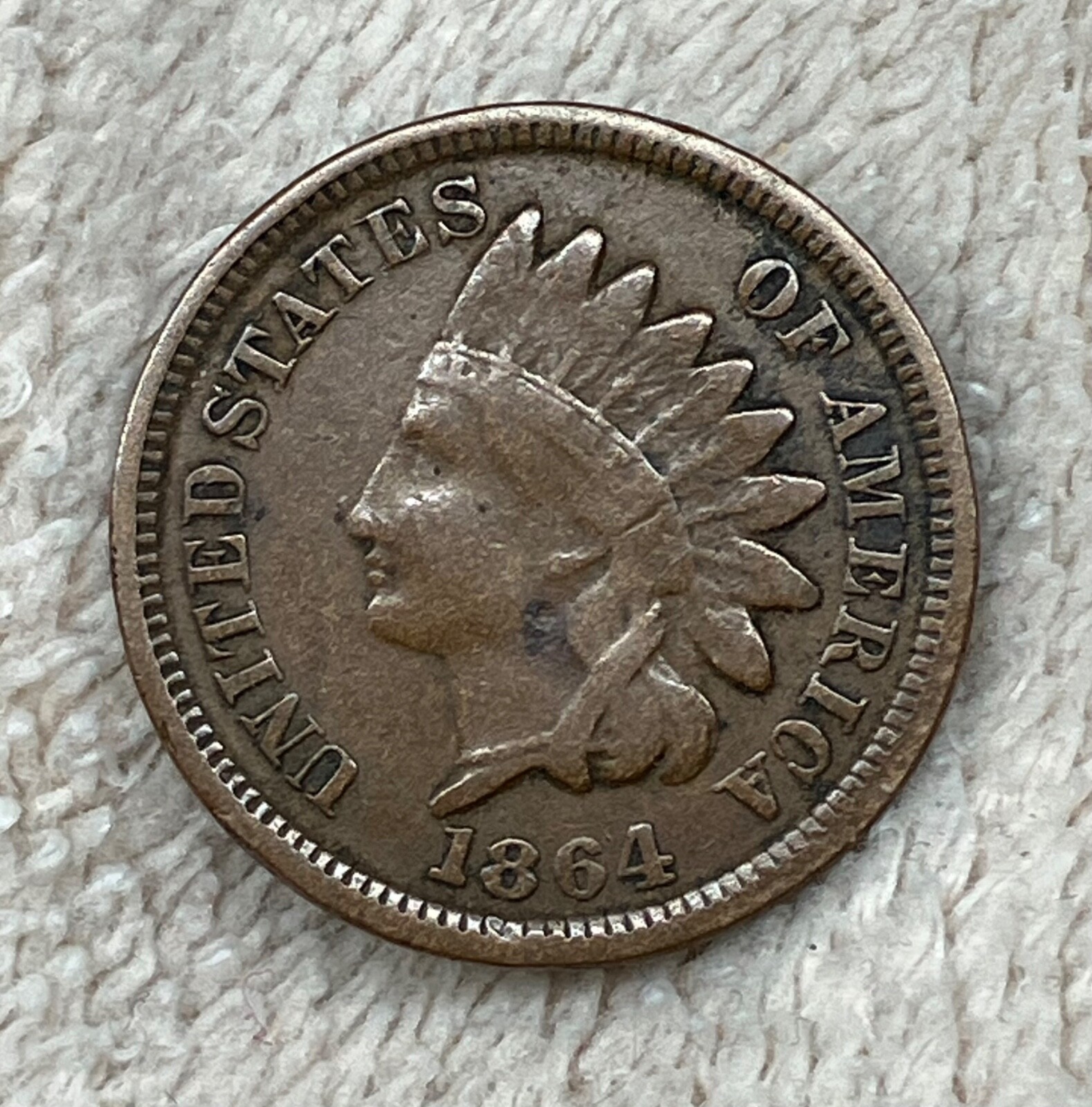 1864 Indian Head Cent BR Fine+ (#IHC-23-06). Attractive coin, nice rim ...