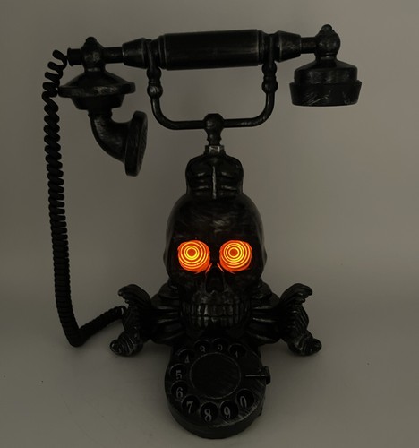 Haunted Skull Telephone - Gemmy Branded Halloween Decoration -Sounds ...