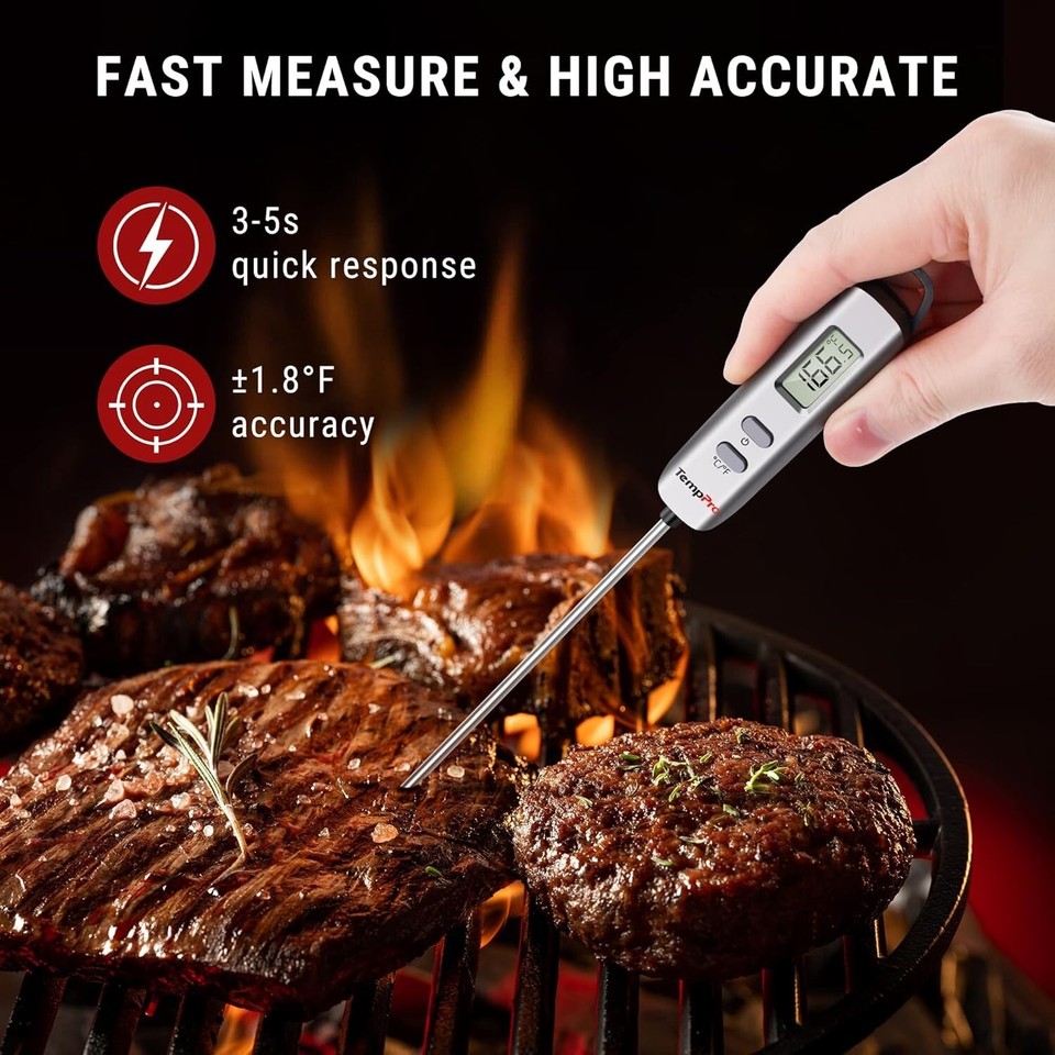Instant Read Digital Electronic FOR Cooking BBQ Grill Food Meat ...