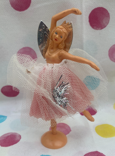Vintage Dibro Pink Ballerina Fairy Christmas Tree Decoration Paper ...
