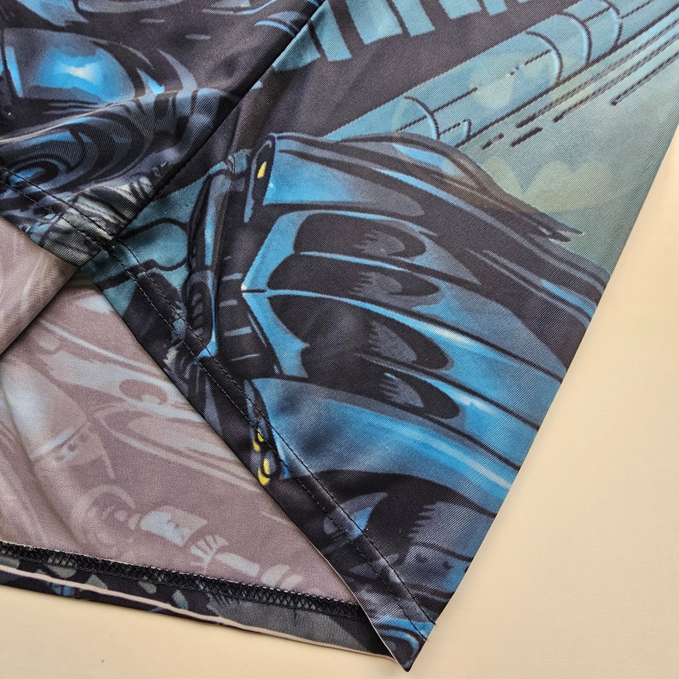 Warner Bros Boy Shirt Sz 16-18 Blue Gray Batman Allover Graphic Gotham ...